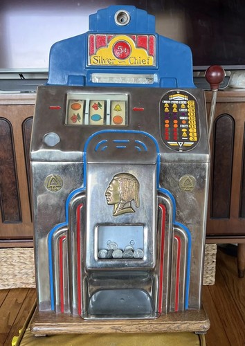 1930's Jennings Silver Chief 5 Cent Slot Machine Restored and Spins | eBay