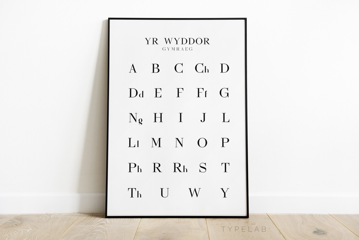 Welsh Alphabet Poster SCENE & WORD STORE Scene & Word