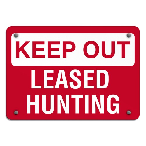 Horizontal Metal Sign Keep out Leased Hunting Hazard Red Restricted ...