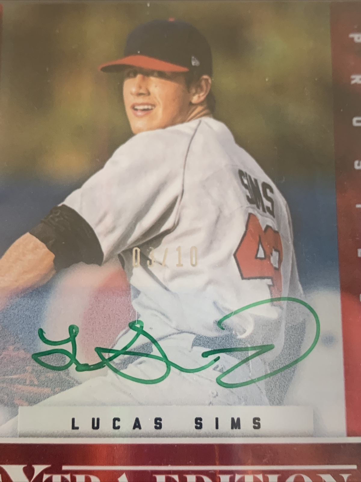 2012 Elite Extra Edition Green Ink Signatures Lucas Sims /10 Auto - BGS ...