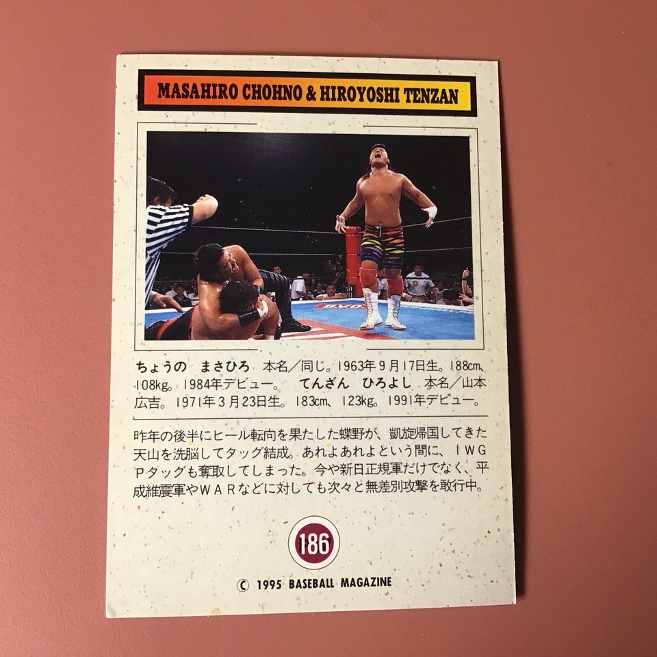 Chono & Tenzan - # 186 - BBM 1995 - We Are The Team - Wrestling Card ...