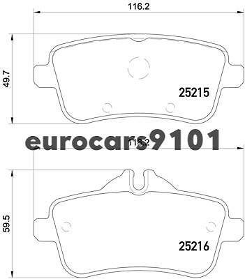 Mercedes ML63 AMG Hella Pagid Rear Disc Brake Pad Set 355020161 ...