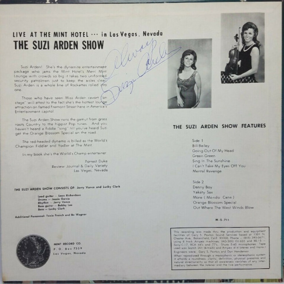 Suzi Arden - Live At The Mint Hotel In Las Vegas, Nevada - The Suzi ...