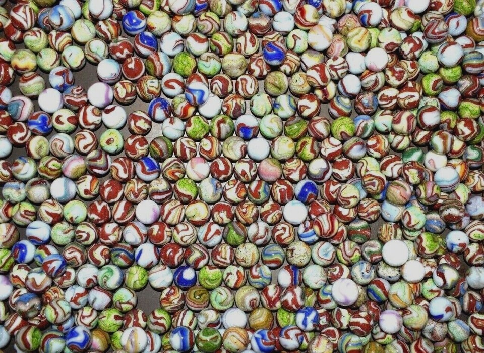 🤡 ⏩ Lot of 6 DAS Carnival run 👽 Aventure Marbles Size Range .687" to ...