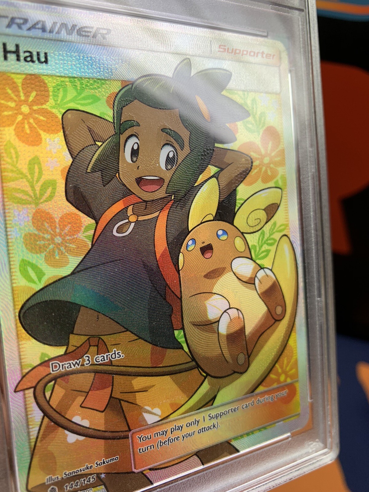 Holo Shift Misprint Error Pokemon Full Art Hau Trainer 144 Raichu Card ...