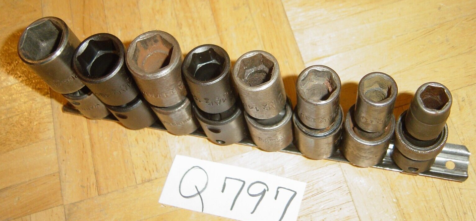 MAC TOOLS 8 PIECE 3/8 DRIVE METRIC DEEP SWIVEL IMPACT SOCKET SET 6 ...
