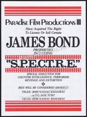 JAMES BOND / SPECTRE - Original 1984 Trade AD / ADVERT_ 007 _ S.P.E.C.T ...