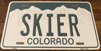 Colorado Skier Booster License Plate Skiing Ski Slope | eBay