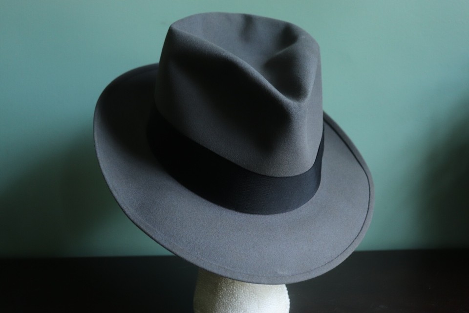FABULOUS Vintage 50s STETSON 3X BEAVER FEDORA, Gray, 7 ¼ | eBay