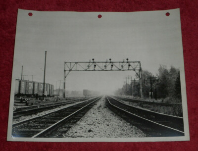 Vintage Railroad Signal Bridge Photo Canadian National Railway Freight ...