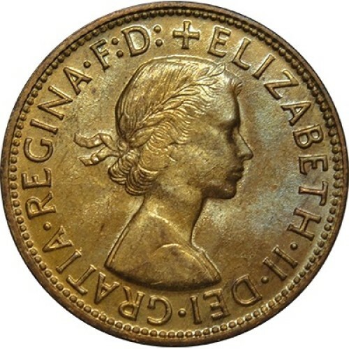 1958 Y. Australia Queen Elizabeth II Penny Copper Coin | eBay