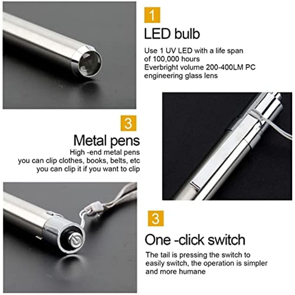 Bright Aluminum Light Flashlight Torch UV LED Torches UV Nail Dryer ...