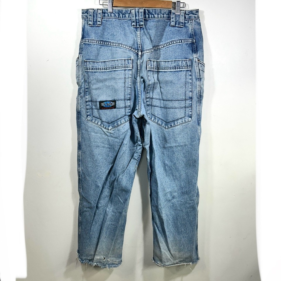 Vintage 90s Irisdescent Cyborg Skater Rave Wide Leg Jean Denim Pants 36 ...
