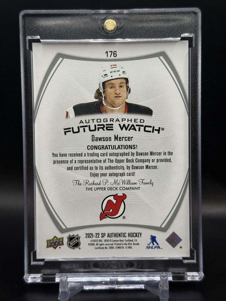 2021-22 SP Authentic Dawson Mercer Future Watch Auto Inscribed /50 /999 ...