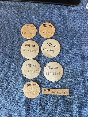 LOT of8 Western Electric Telephone Dial Center Printed Cards AREA CODE ...