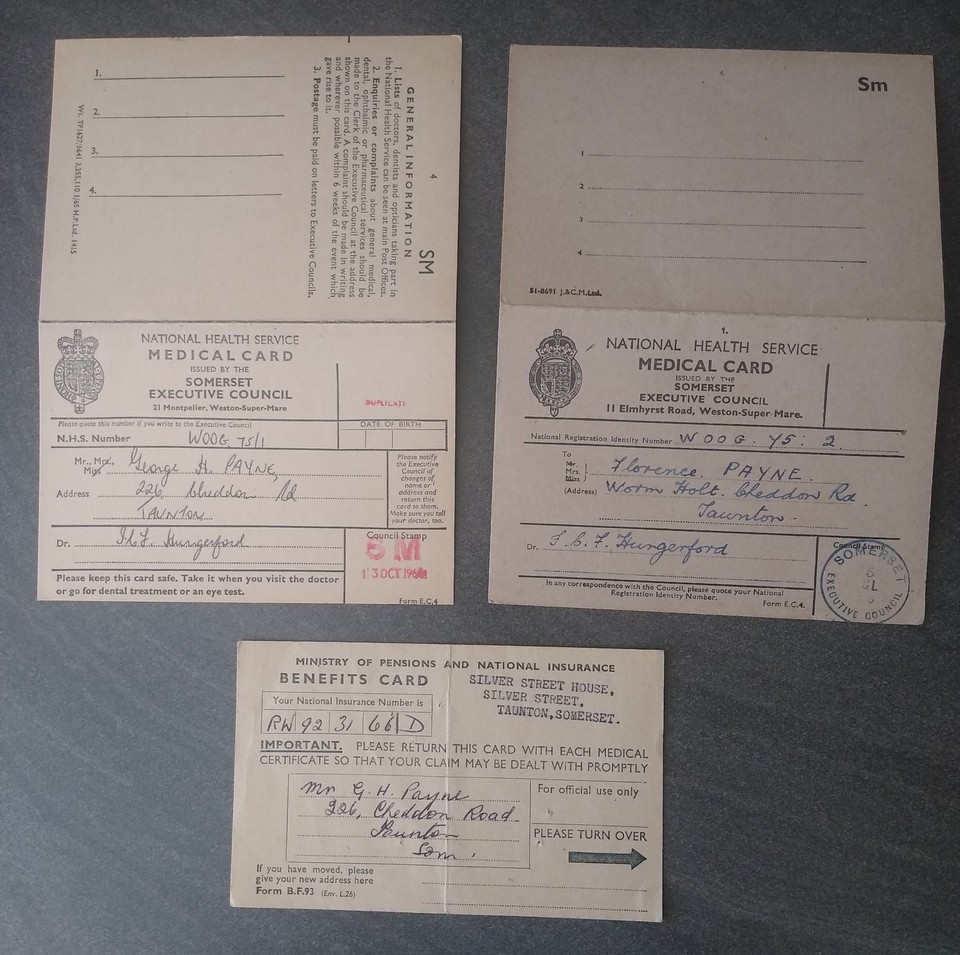 WW2 NATIONAL REGISTRATION IDENTITY CARDS, 1951 TELEGRAMS, 1960's ...