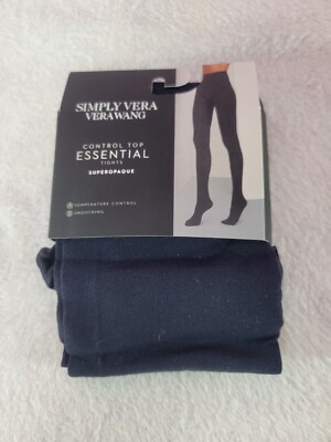 Simply Vera Wang Super Opaque Control Top Essential Tights Hose Size 1 ...