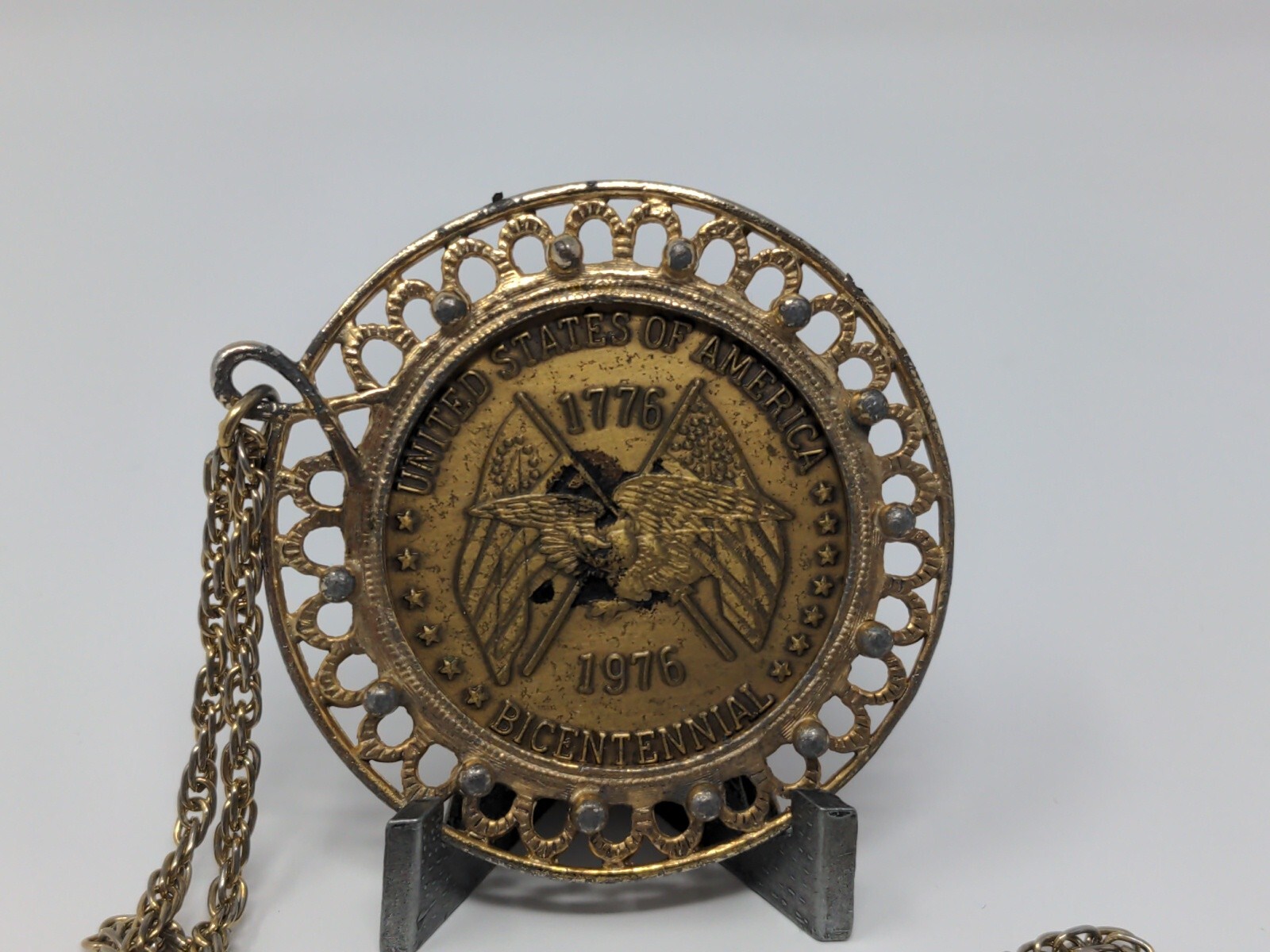 1776 Liberty Bell Bicentennial Coin / Necklace - 407 - Gem