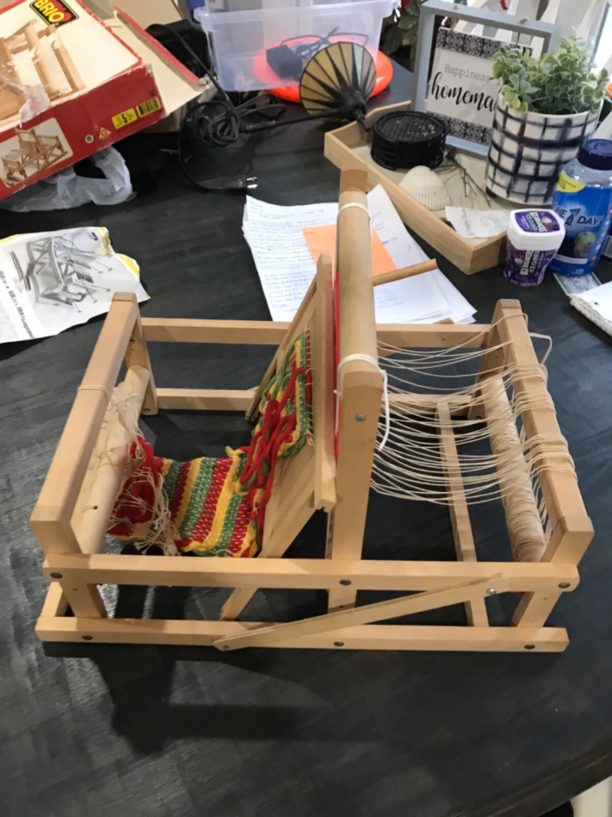 BRIO Wooden Collapsible Portable Weaving Loom Sweden Tabletop 31380 for ...
