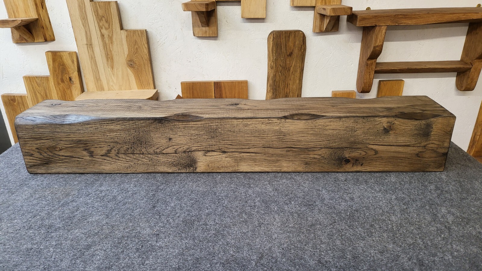 Chunky Reclaimed Style Oak Mantle Beam - 1m | Lintels, Surrounds ...