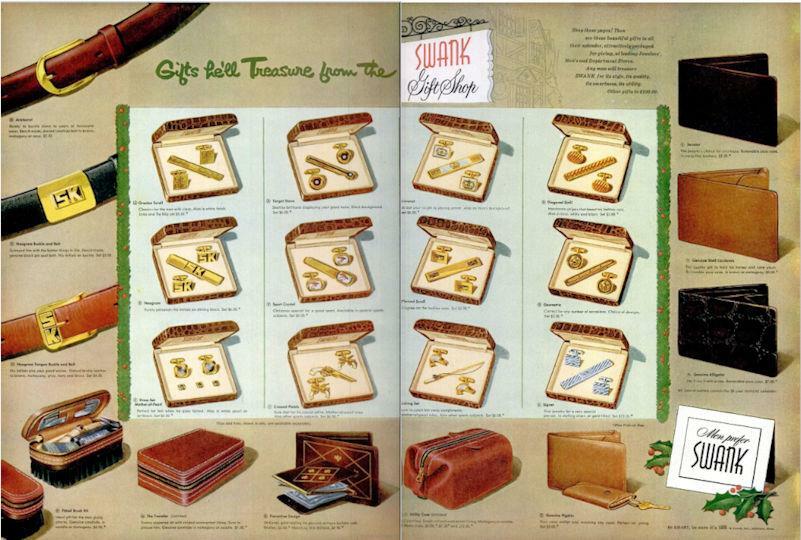 1952 Swank PRINT AD Men Cuff links Tie Tacks Belt Buckles Wallets | eBay