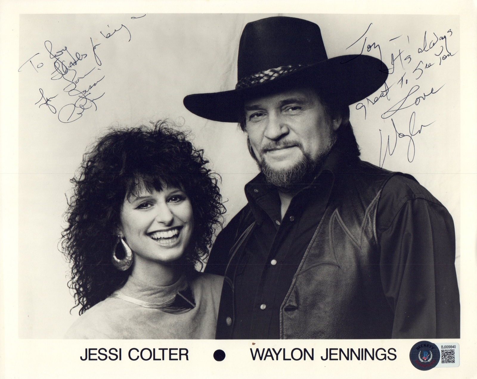 Waylon Jennings & Jessi Colter Signed Autograph 8x10 Photo Country ...