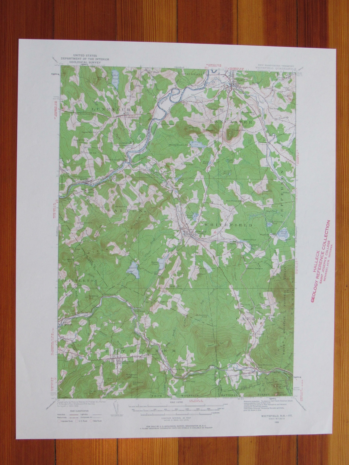 Whitefield New Hampshire 1961 Original Vintage USGS Topo Map | eBay