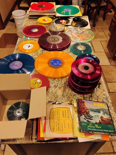 Lot of (299) - 12"/45s/78s/Obscure Colored Vinyl Records For Decorating ...
