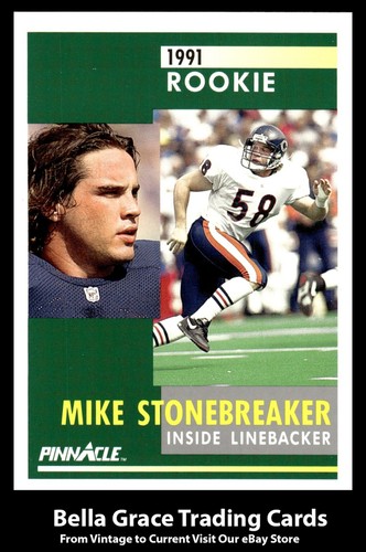 1991 Pinnacle Mike Stonebreaker #316 Chicago Bears Rookie NFL Football ...