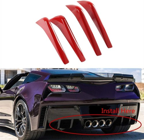 Rear Bumper Lower Diffuser 4PCS Fins Chevrolet Chevy Corvette C7 Z06 ...