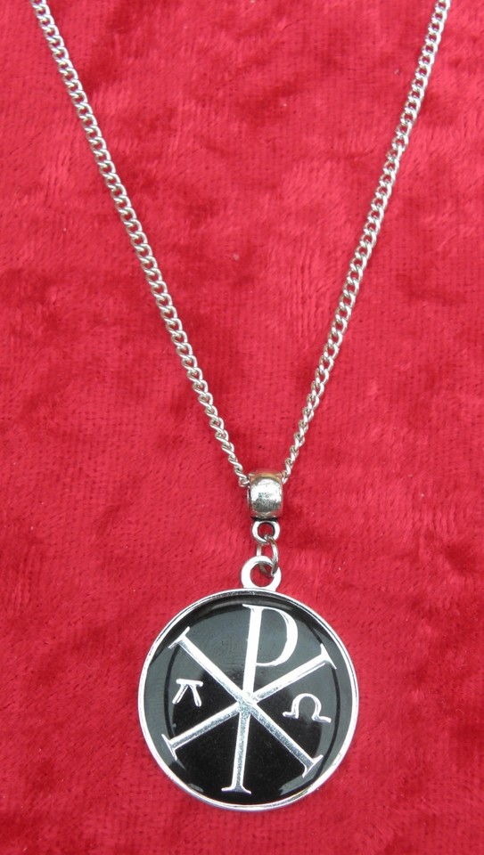 Chi-Rho Alpha-Omega Pendant Necklace 18" or 24 inch Chi Rho Christian ...