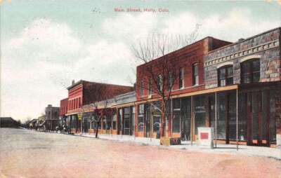 Holly Colorado Main Street, Color Lithograph, Vintage Postcard U18028 ...
