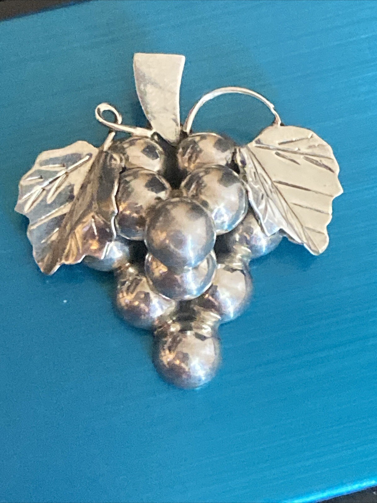 Vintage Mexico Sterling Silver Grape Cluster Brooch P… - Gem