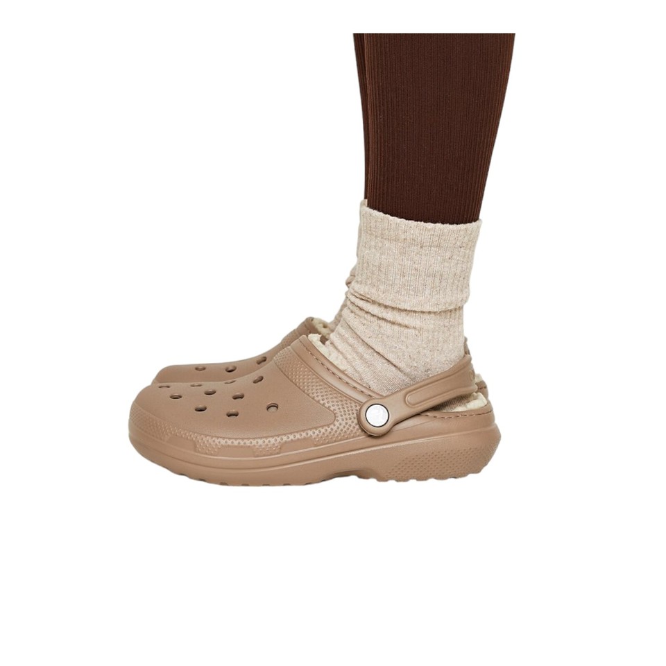 Crocs Lined Adults Mens Womens Classic Warm Faux Fur Slip On Slipper ...
