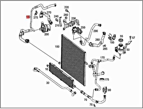 Genuine MERCEDES A217 C217 W222 S-CLASS Convertible Coolant Pipe ...