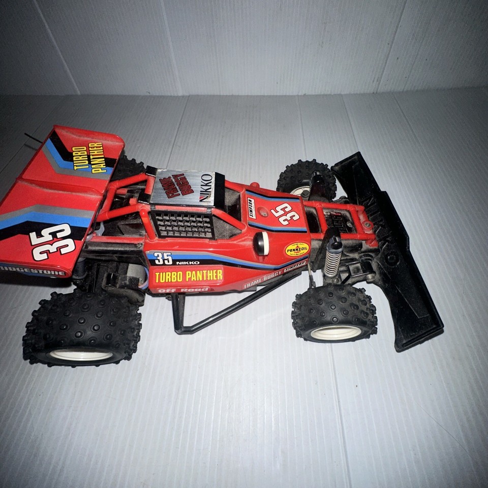 TESTED Nikko 1/16 Turbo Panther Frame Buggy 1986 Remote Control RC Car ...