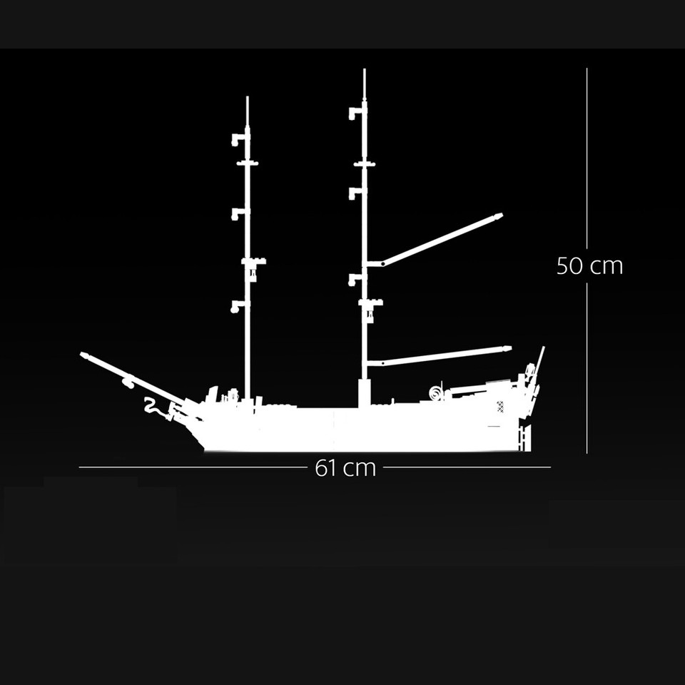 Brig Ship Boat Model for Pirates Theme Series Building Toys 1519 Pieces ...