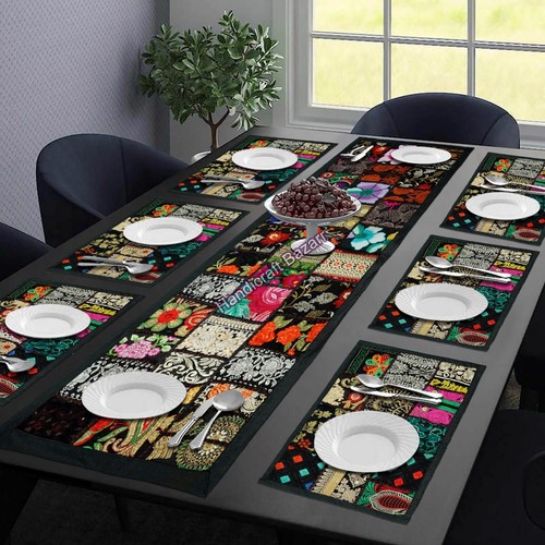 Patchwork Placemat Cotton Table Cloth Dining Table Mat Runner 16x48 ...