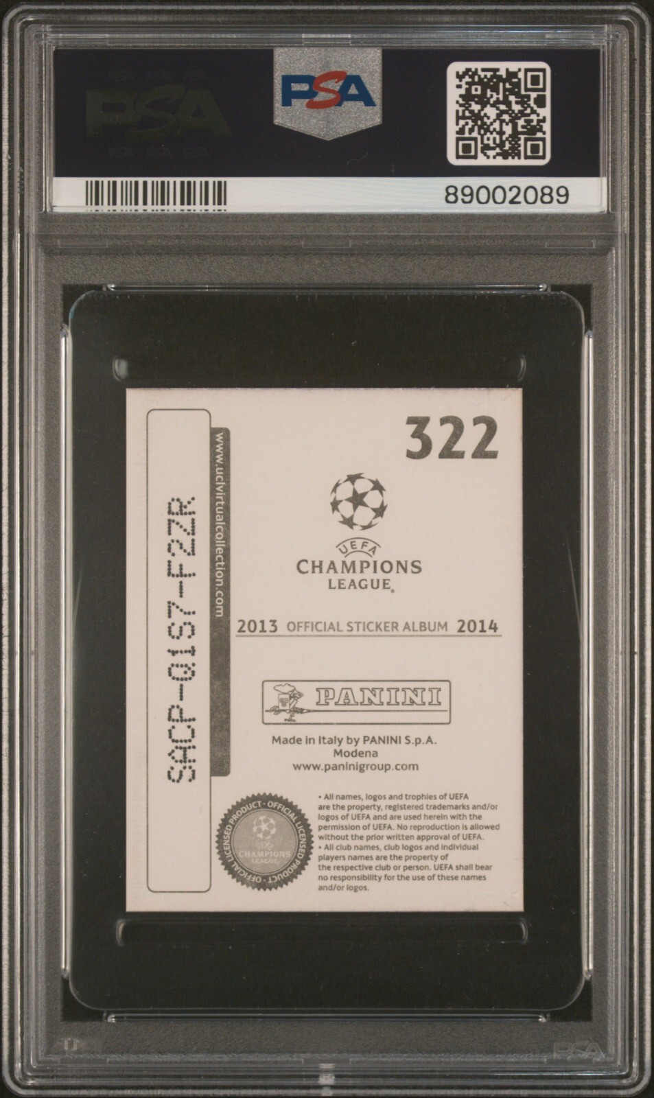 CRISTIANO RONALDO 2013 Panini UCL Sticker Foil /w Code #322 - PSA 9 POP ...