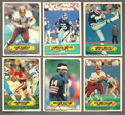 1983 Topps NFL Sticker Complete 33 Card Set Payton Montana Marcus Allen ...