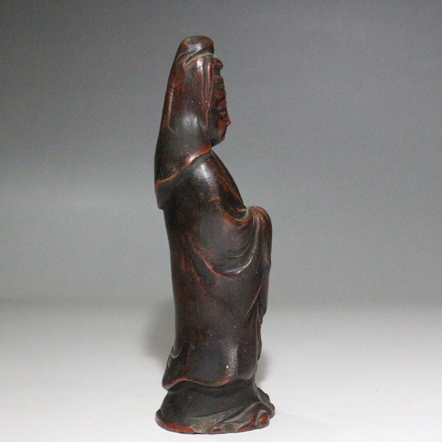 [Y] Japanese Buddhist Art Pottery Statue Bodhisattva "BYAKUE-KANNON ...