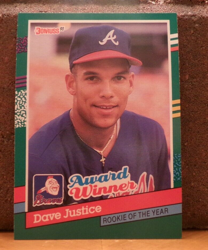 DONRUSS 1991 BASEBALL CARD DAVE JUSTICE ATLANTA BRAVES AWARD WINNER R.O ...
