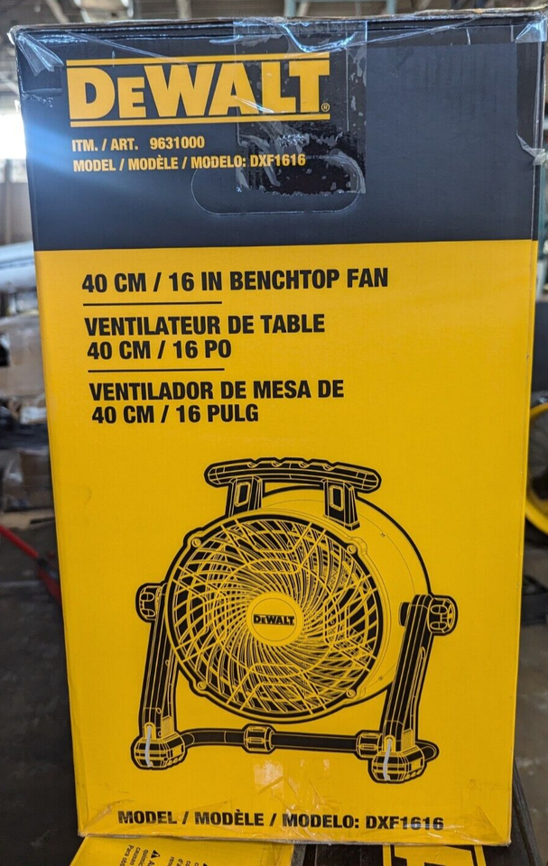 Dewalt 16 Inch 3-Speed Portable Shop Job Fan Benchtop Hanging 4000 CFM ...