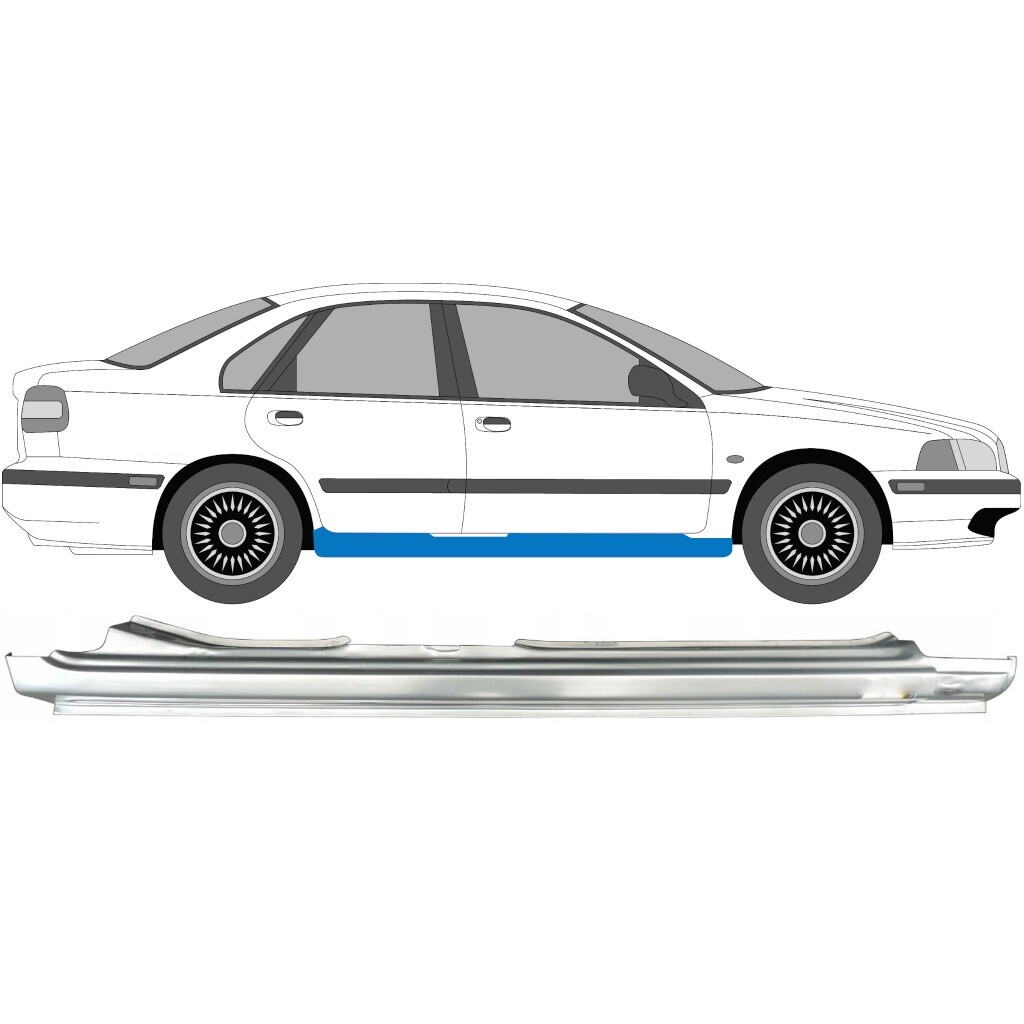 VOLVO S40 / V40 1995-2004 FULL SILL REPAIR PANEL ROCKER PANEL / SET OF ...