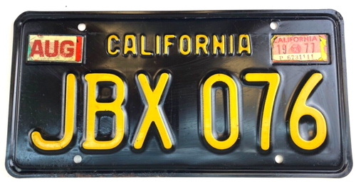 Vintage 1971 California License Plate Auto JBX 076 Garage Wall Decor ...