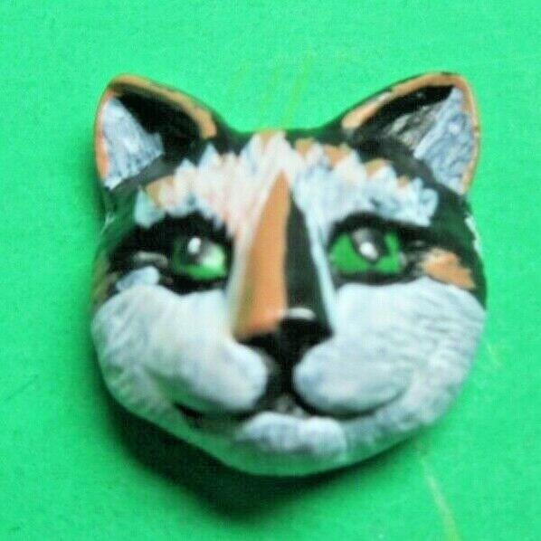 (1) VINTAGE JHB 3/4" GREEN-EYED KITTY CAT SHANK BUTTON NOS (H562) | eBay