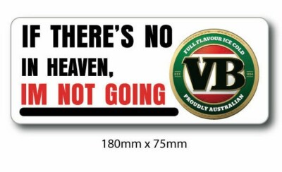 VB BEER can Funny heaven sticker - Decal, Car Sticker, man cave sticker ...