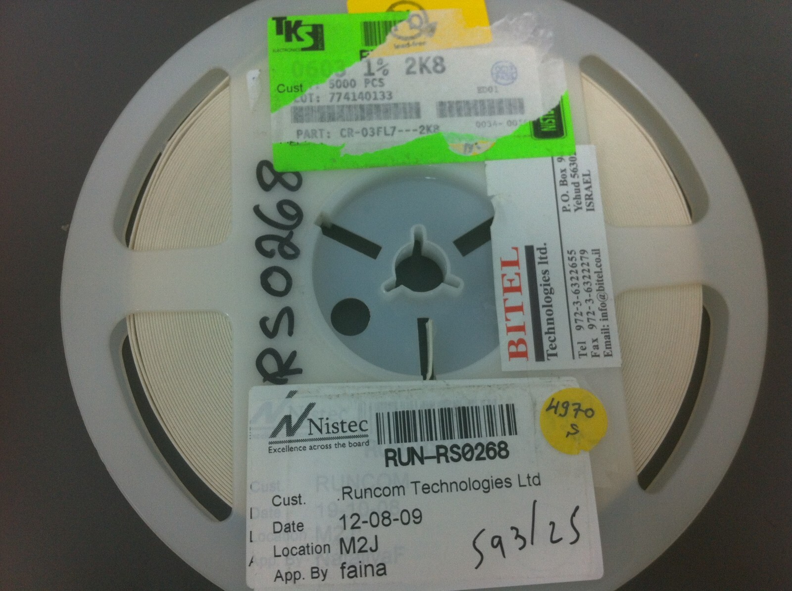 CR-03FL7-2K8 - TMTEC - 4970 pcs - Resistor 0603 2.8K Ohm 1% 1/10W SMD ...