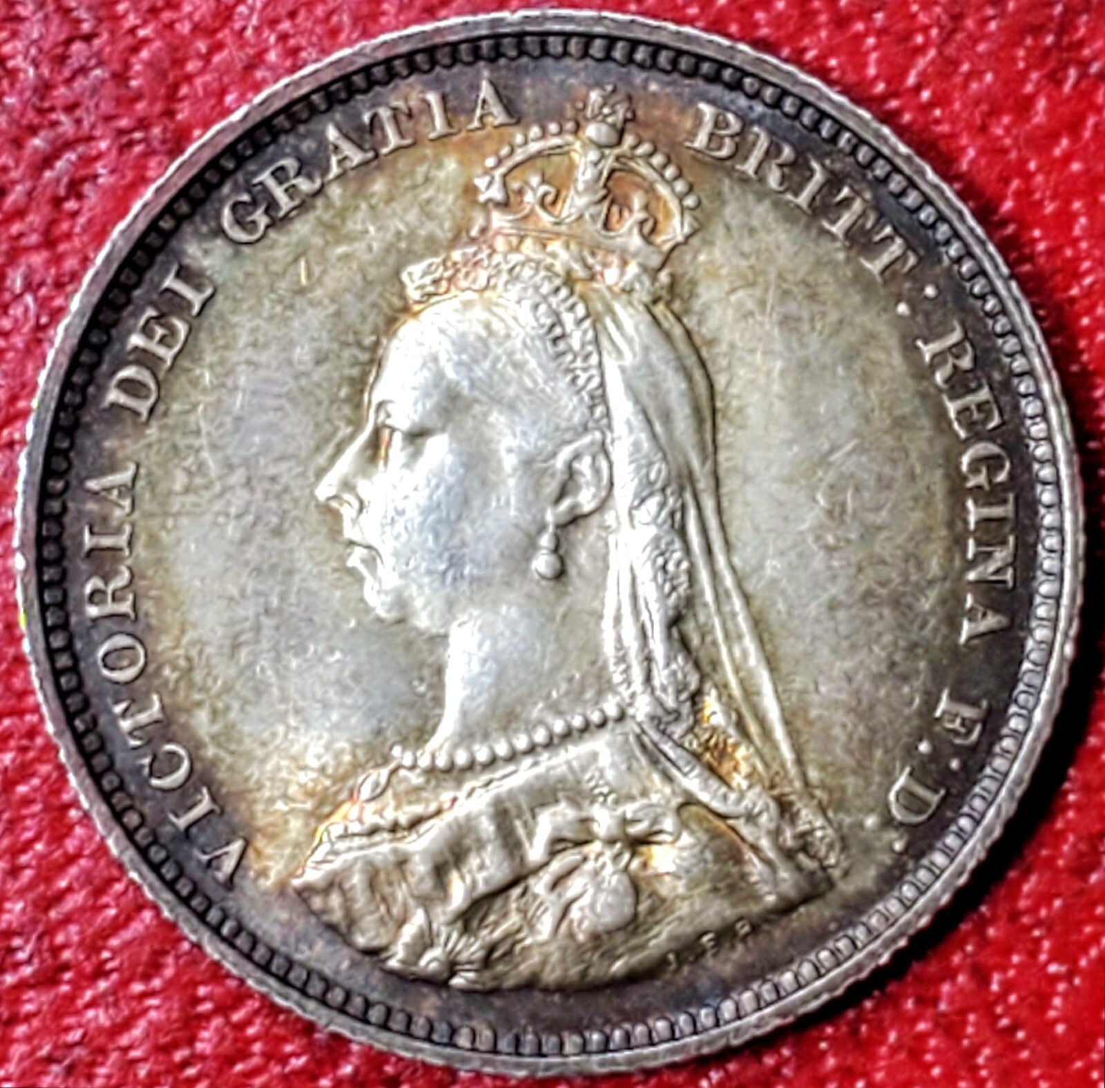 GREAT BRITAIN 1887 1 SHILLING SILVER COIN .925 NICELY TONED HIGH GRADE ...