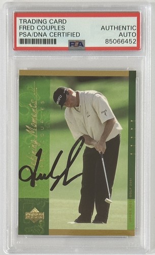 2001 UPPER DECK GOLF FRED COUPLES SIGNED MASTERS CHAMPION PSA DNA COA ...